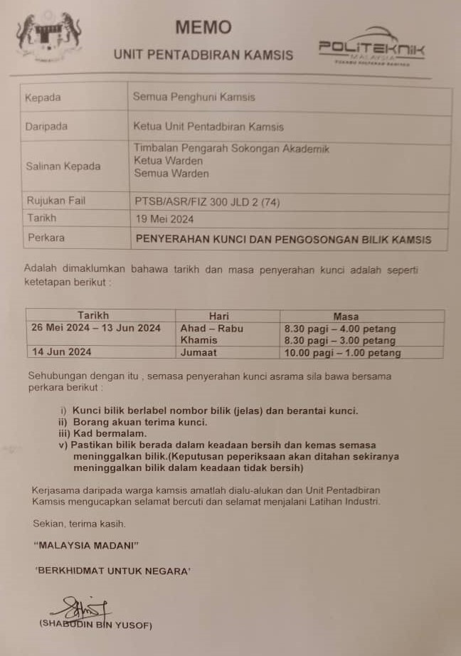 Laman Web Rasmi Kamsis Politeknik Kota Bharu